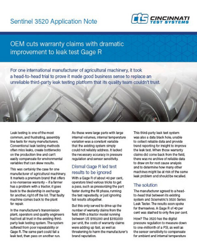 Case Study: OEM cuts warranty claims with dramatic improvement to leak ...